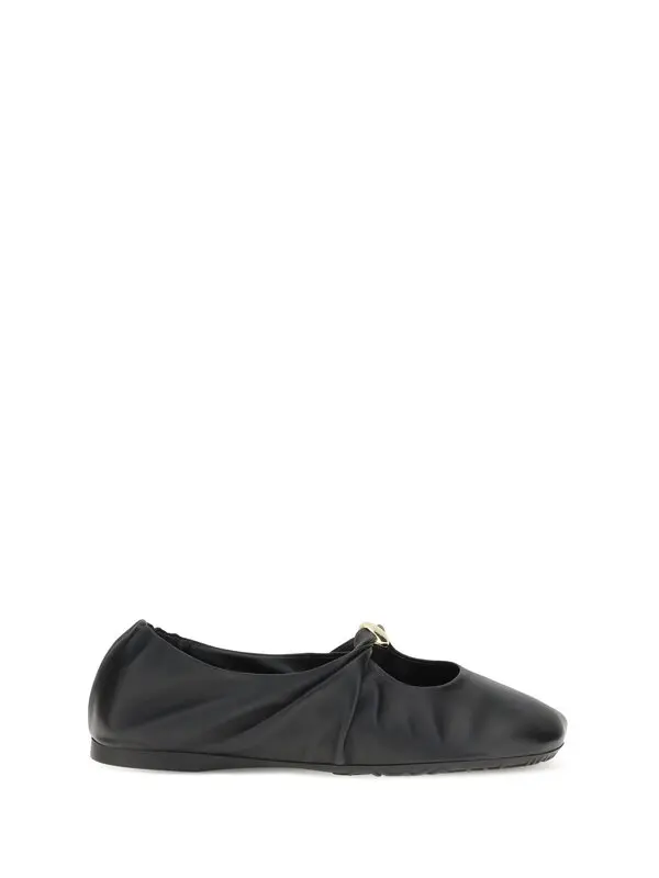 Loewe Pebble Ballerinas In Lambskin Napa Leather - Black