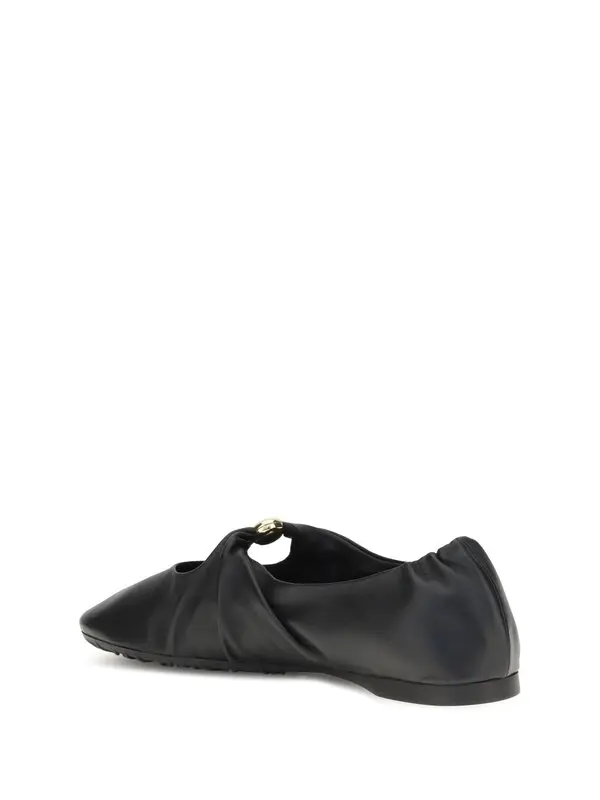 Loewe Pebble Ballerinas In Lambskin Napa Leather - Black