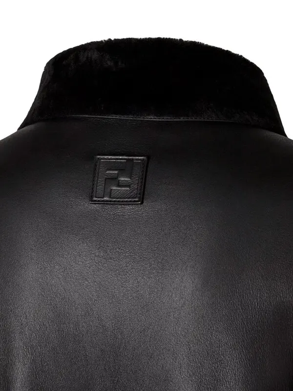 Fendi Shearling Lined Leather Blouson Jacket
