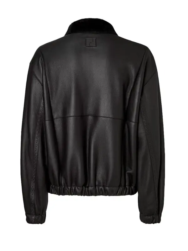 Fendi Shearling Lined Leather Blouson Jacket - Multicolor