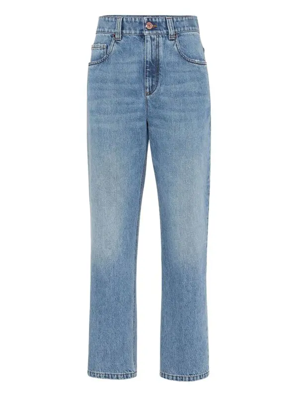 Brunello Cucinelli Straight Leg Cotton Jeans - Multicolor