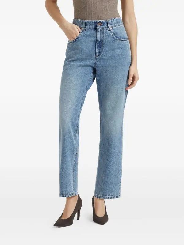 Brunello Cucinelli Straight Leg Cotton Jeans - Multicolor