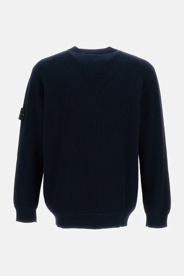 Stone Island Crewneck Sweatshirt With Removable Logo Patch - Multicolor