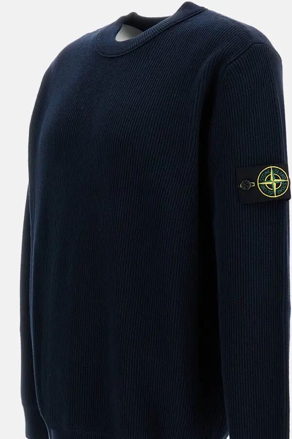 Stone Island Crewneck Sweatshirt With Removable Logo Patch - Multicolor