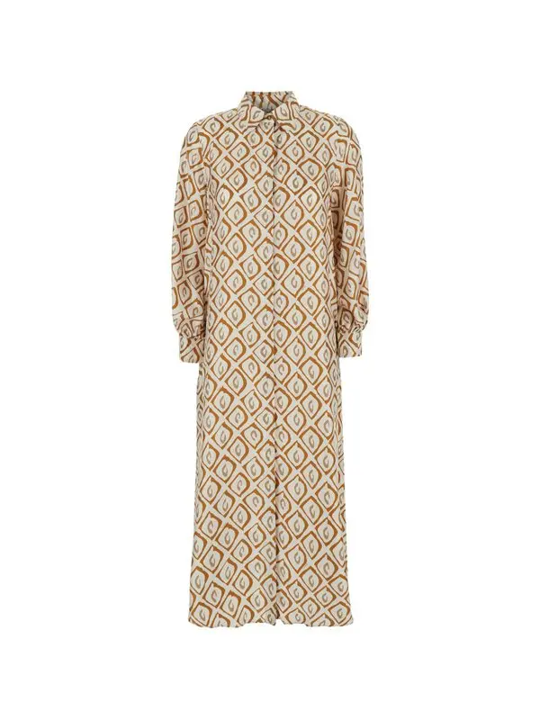 Max Mara Printed Silk Maxi Dress - Multicolor