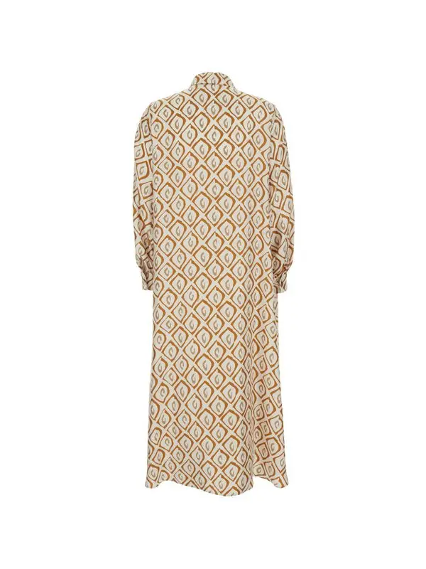 Max Mara Printed Silk Maxi Dress - Multicolor