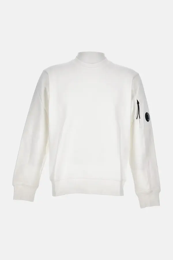 C.P. COMPANY Ribbed Crewneck Sweatshirt With Lens Detail