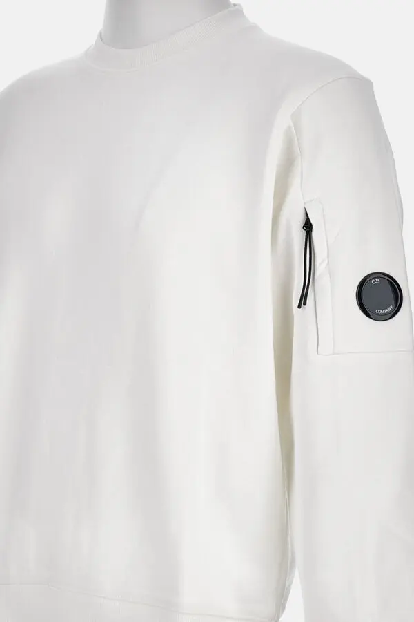 C.P. COMPANY Ribbed Crewneck Sweatshirt With Lens Detail