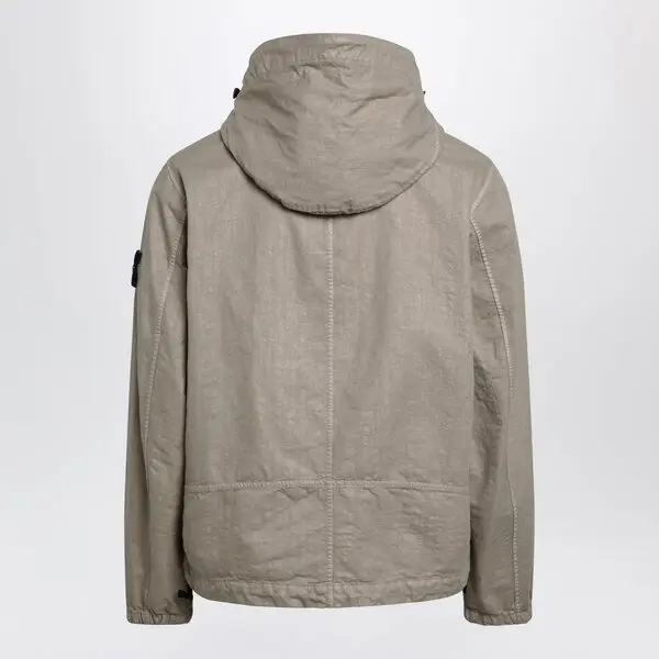 Stone Island Hooded Nylon Zip Jacket - Cream
