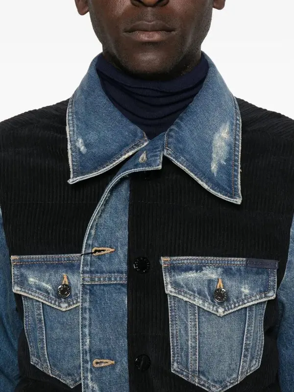 Dolce & Gabbana Paneled Corduroy And Denim Jacket