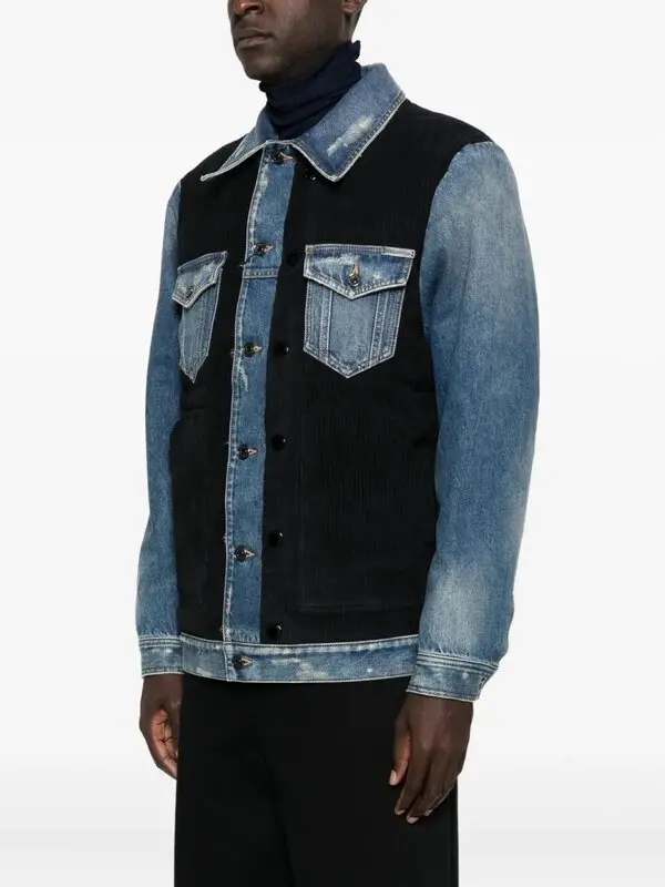 Dolce & Gabbana Paneled Corduroy And Denim Jacket