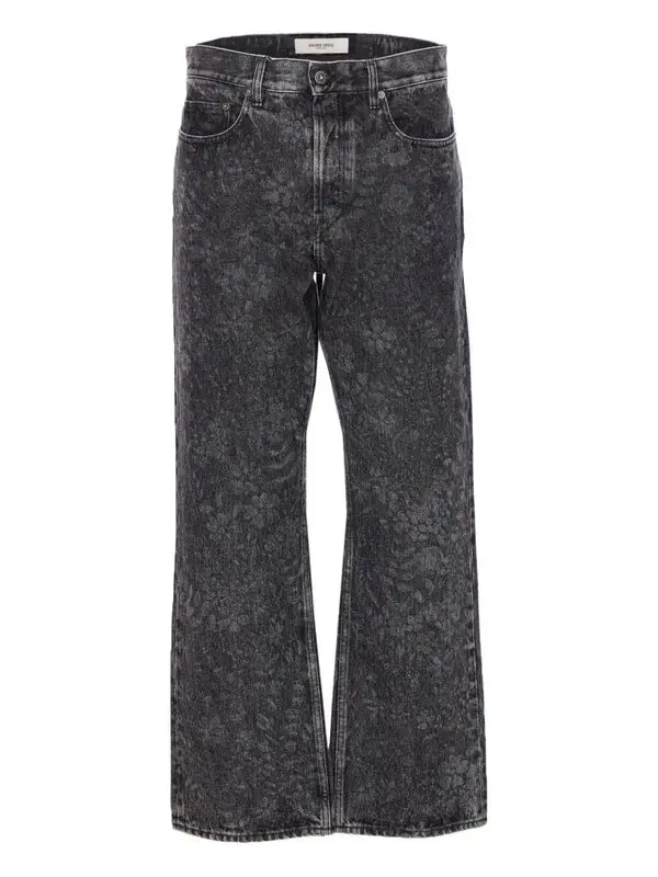 GOLDEN GOOSE Journey Skate Jeans With All Over Laser Flowers - Multicolor