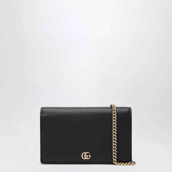 Gucci Gg Marmont Wallet With Chain /red - Black