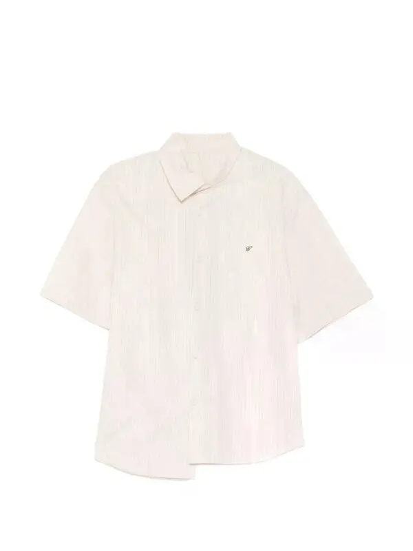 CROQUIS Embroidered Logo Pinstripe Shirt
