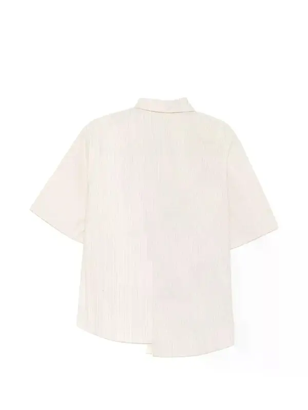 CROQUIS Embroidered Logo Pinstripe Shirt