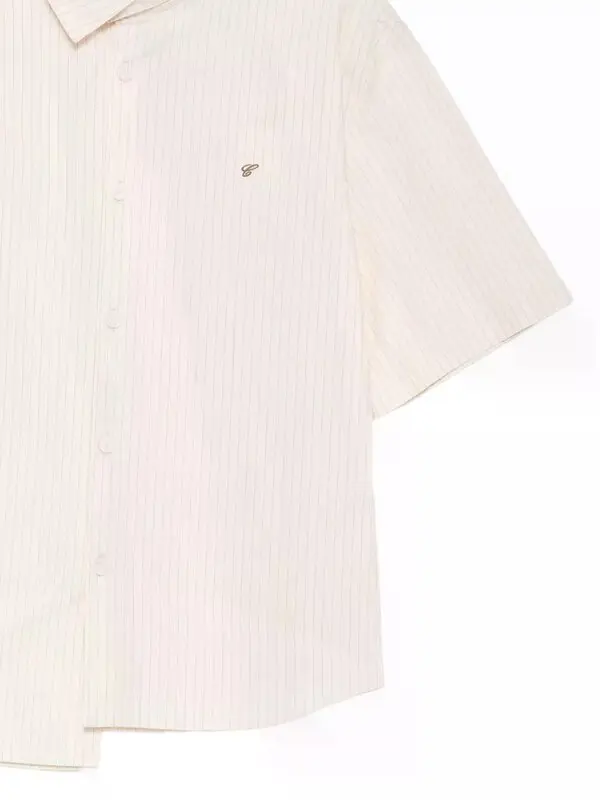CROQUIS Embroidered Logo Pinstripe Shirt