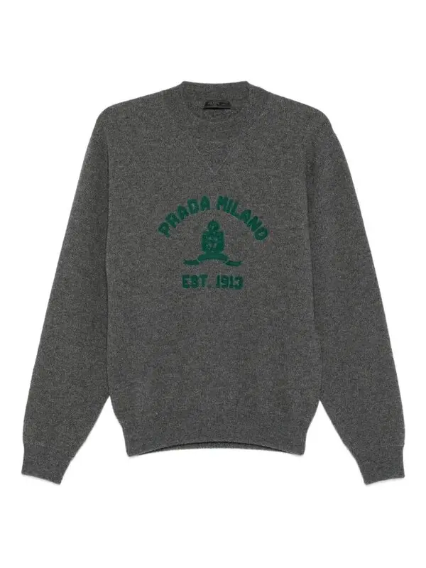Prada Wool Blend Sweater With Logo