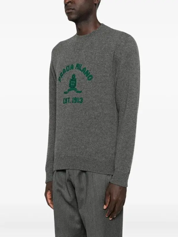 Prada Wool Blend Sweater With Logo
