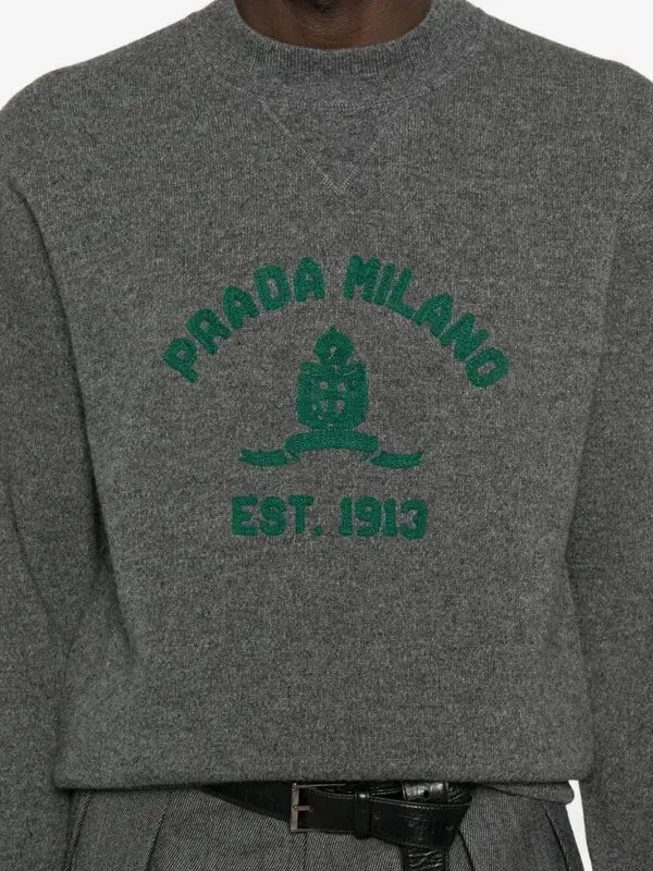 Prada Wool Blend Sweater With Logo