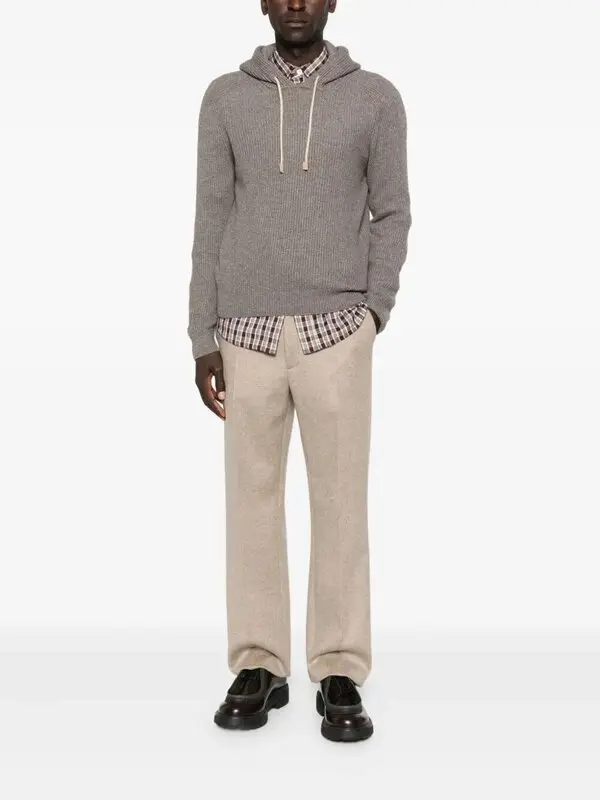 Tagliatore Ribbed Wool Hoodie