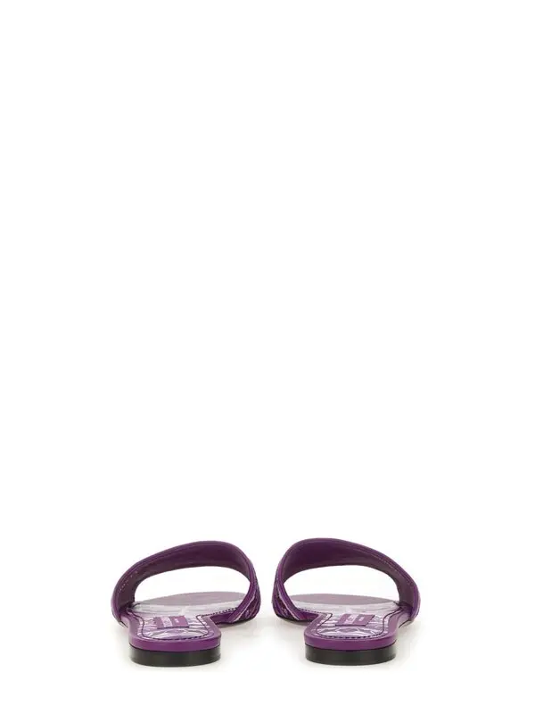 Dolce & Gabbana Embroidered Slide Sandals - Purple