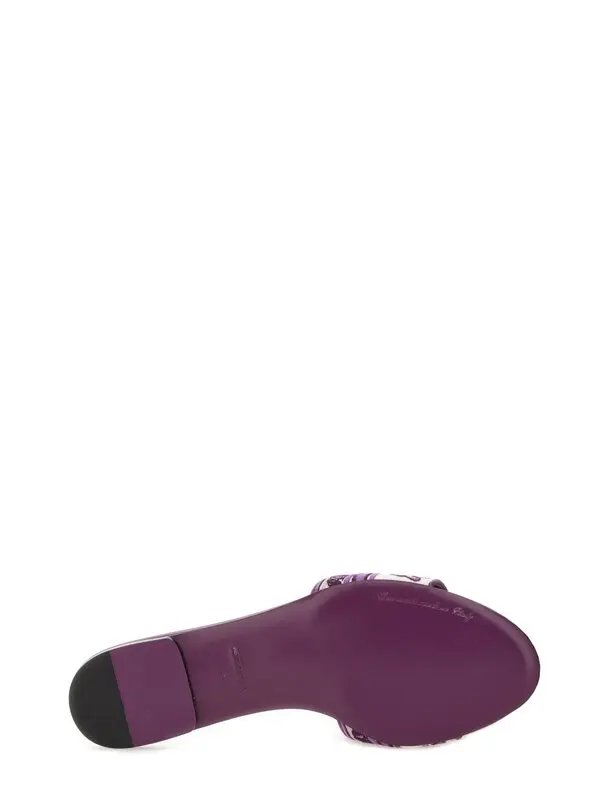 Dolce & Gabbana Embroidered Slide Sandals - Purple