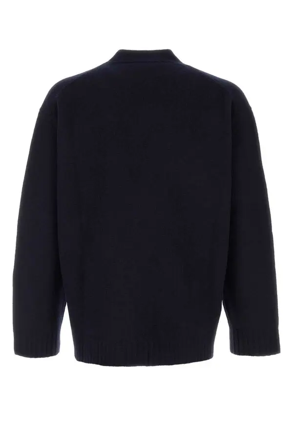 JIL SANDER Dark Wool Cardigan - Blue