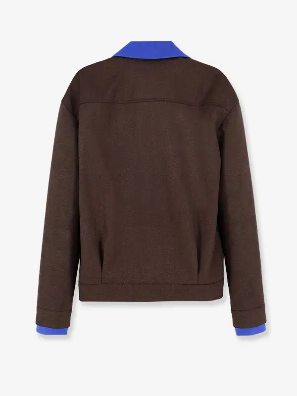 Miu Miu Virgin Wool Jacket With Logo Detail - Multicolor