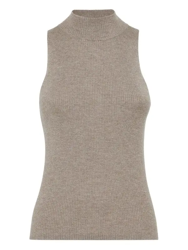 Brunello Cucinelli Ribbed Cashmere Blend Tank Top - Multicolor