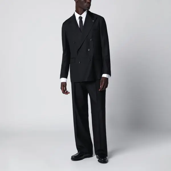 Tagliatore Double-breasted Wool Suit - Black