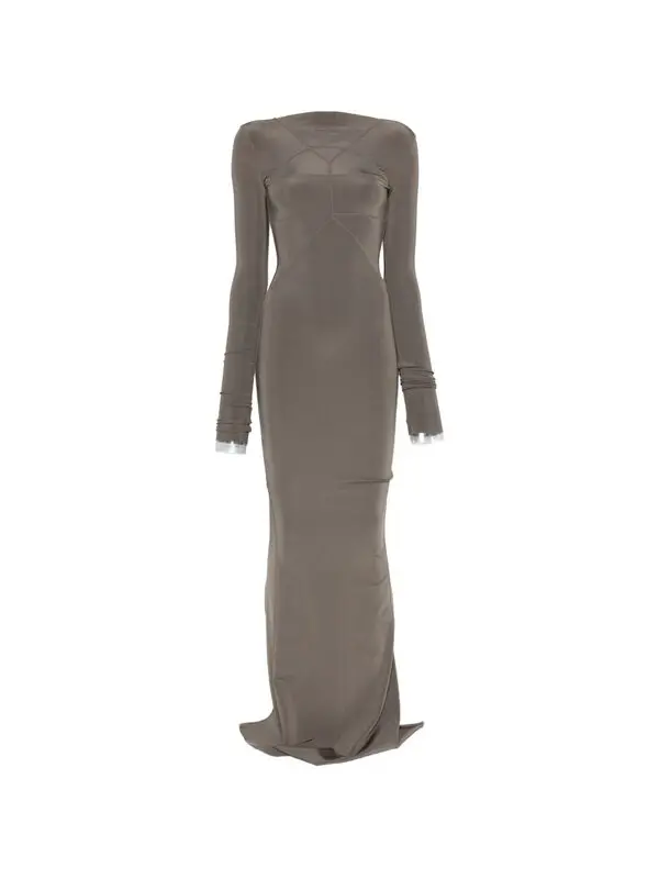 Rick Owens Maxi Gown With Long Sleeves - Multicolor