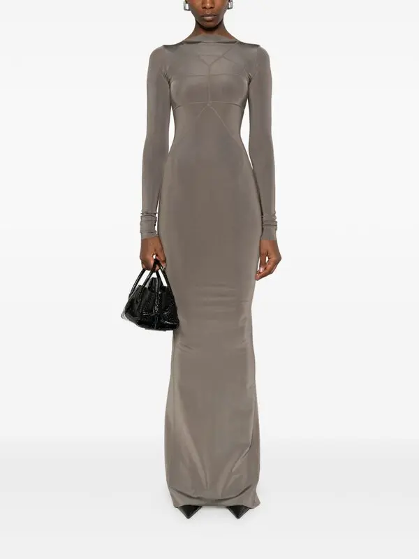 Rick Owens Maxi Gown With Long Sleeves