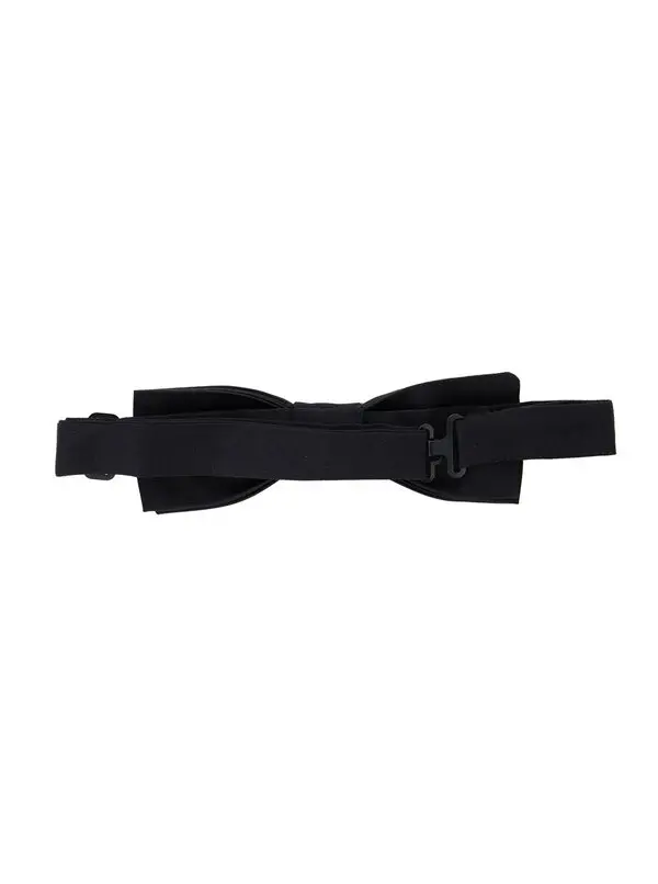 Dolce & Gabbana Black Silk Bowtie With Logo Patch