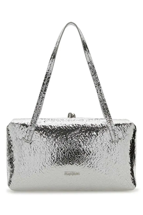 JIL SANDER Nappa Leather Goji Pillow Shoulder Bag - Silver