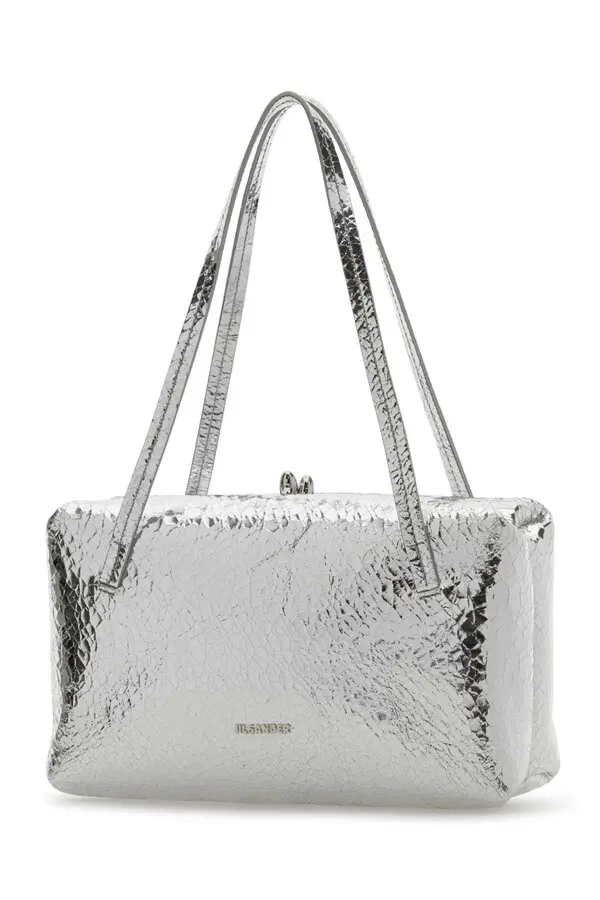 JIL SANDER Nappa Leather Goji Pillow Shoulder Bag - Silver