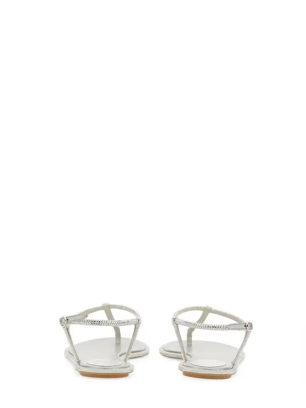 Rene Caovilla Diana Flat Sandals - Silver