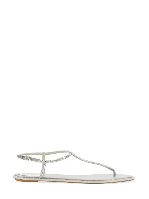 Rene Caovilla Diana Flat Sandals - Silver