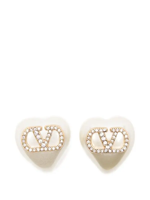 Valentino Garavani Vlogo Signature Pearl Heart Earrings - Multicolor