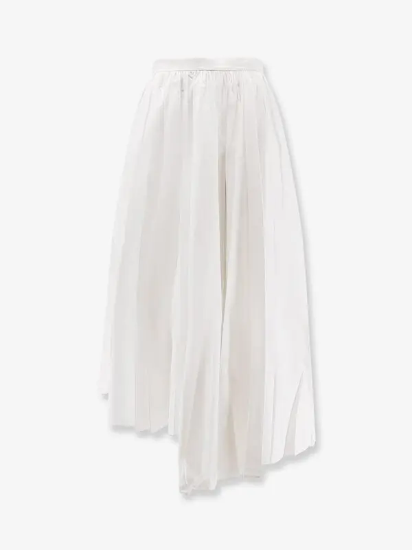 SELF-PORTRAIT Asymmetrical Flared Cotton Skirt - White