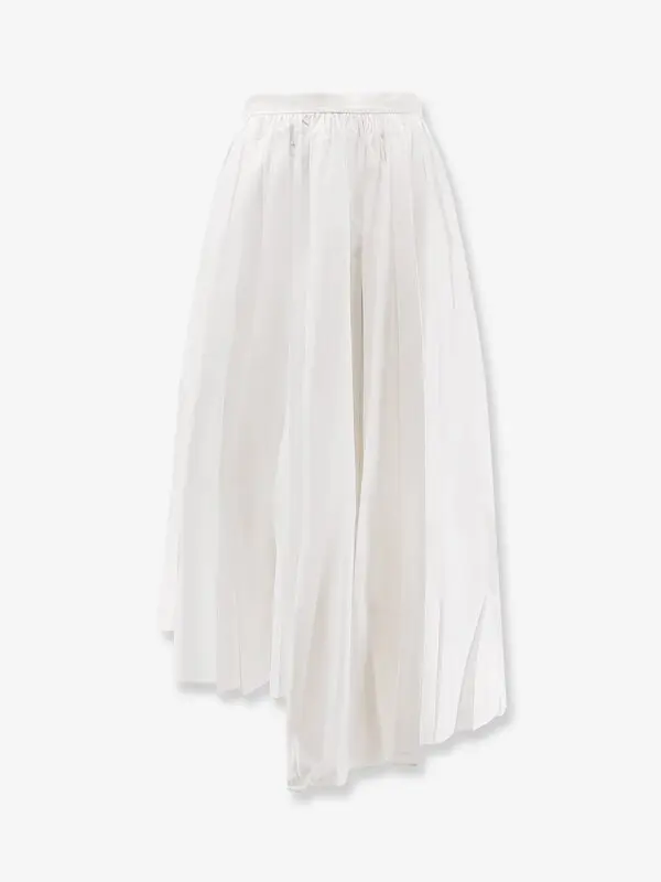 SELF-PORTRAIT Asymmetrical Flared Cotton Skirt - White