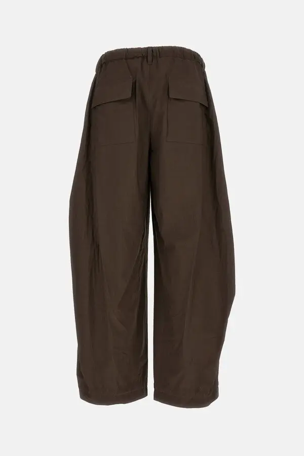 Sacai Cotton Wide-leg Trousers With Drawstring Hem - Multicolor
