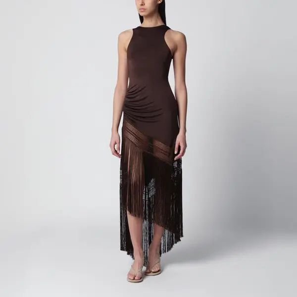 Andamane Marisol Sleeveless Maxi Dress In Jersey - Brown