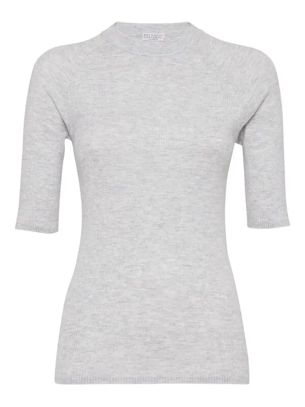 Brunello Cucinelli Ribbed Cashmere Blend Sweater - Multicolor