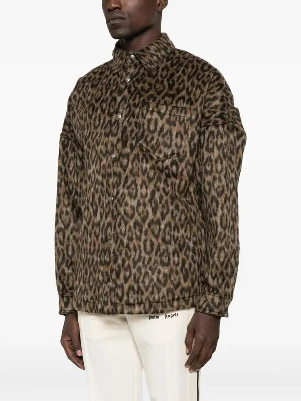 Palm Angels Classic Logo` Animalier Overshirt