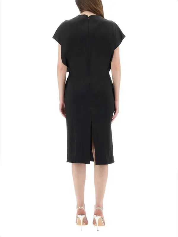 Stella McCartney Midi Dress With Wing Sleeves - Black