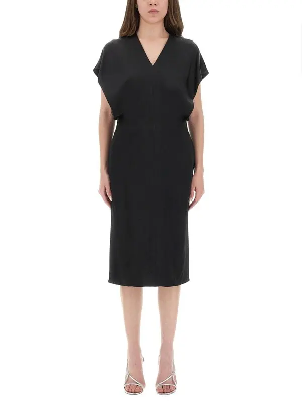 Stella McCartney Midi Dress With Wing Sleeves - Black