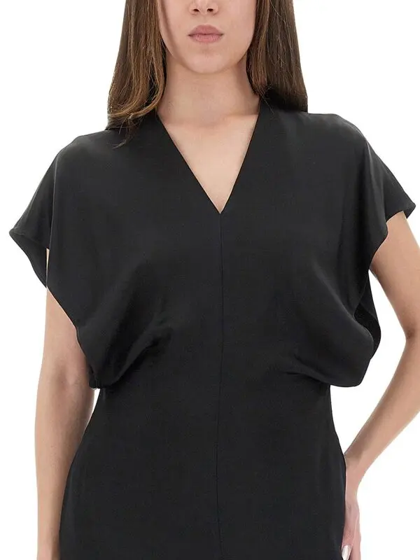 Stella McCartney Midi Dress With Wing Sleeves - Black