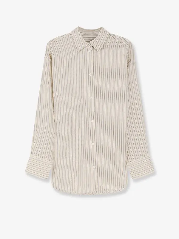 TOTEME Oversized Striped Silk Shirt - Multicolor