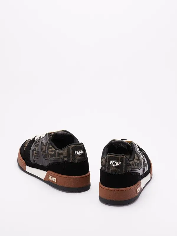 Fendi Calf Leather Monogram Pattern Sneakers - Multicolor