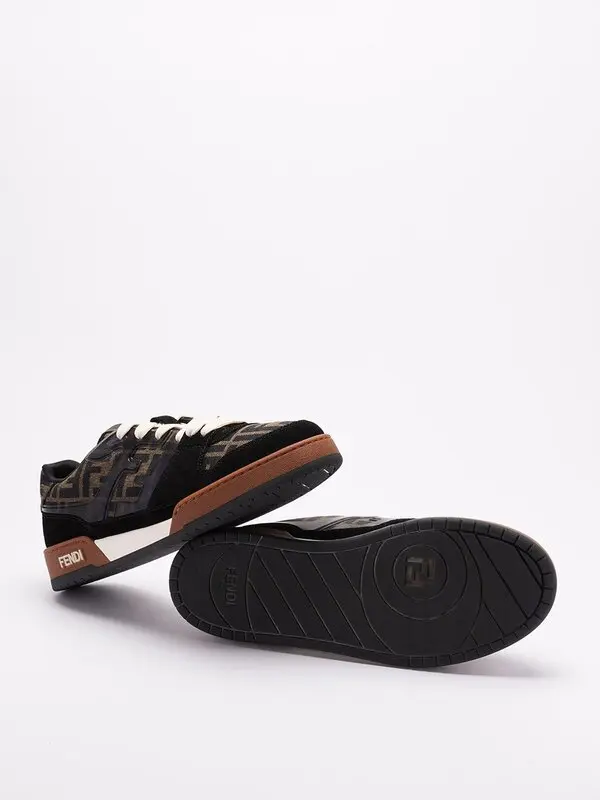Fendi Calf Leather Monogram Pattern Sneakers - Multicolor
